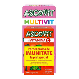 Ascovit Multivitamine, 60 comprimate masticabile+Ascovit 100 mg capsuni ...