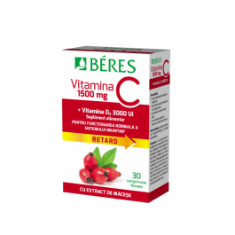 Vitamina C 1500 mg + Vitamina D3 3000 UI Retard, 30 comprimate filmate ...