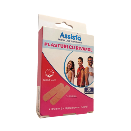 Assista Plasturi cu Rivanol 19mm x 72mm, 20 buc