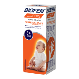 Biofen pentru copii, 100 mg/ 5 ml suspensie orală, 100 ml, Biofarm