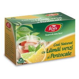 Ceai cu Lamai verzi si Portocale, 20 plicuri, Fares
