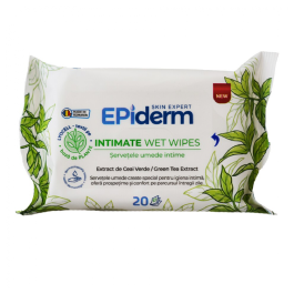 Servetele umede intime cu extract de ceai verde, 20 bucati, Epiderm