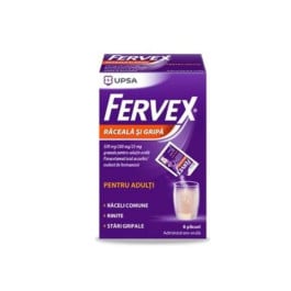 Fervex Raceala si Gripa pentru adulti, 500mg/200mg/25mg, 8 plicuri ...