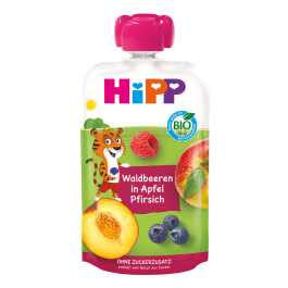 HIPPIS Piure de fructe mar piersica si fructe de padure,100g