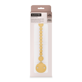 Lantisor din silicon cu clips pentru suzeta Colour Essence, Galben, 1 ...