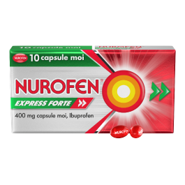 Nurofen Express Forte 400 mg, 10 capsule moi, antiinflamator