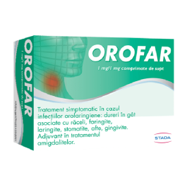 Orofar, 1 mg/1 mg, 24 comprimate de supt, Gsk - Vezi pretul ...