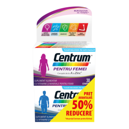 Pachet Centrum Femei, 30 comprimate + 50% la al doilea produs Centrum ...