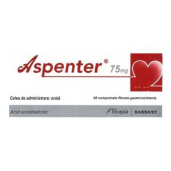 Aspenter 75 mg x 30 comprimate gastrorezistente T