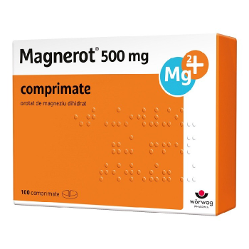Magnerot 500 mg, 100 comprimate, protector cardiac