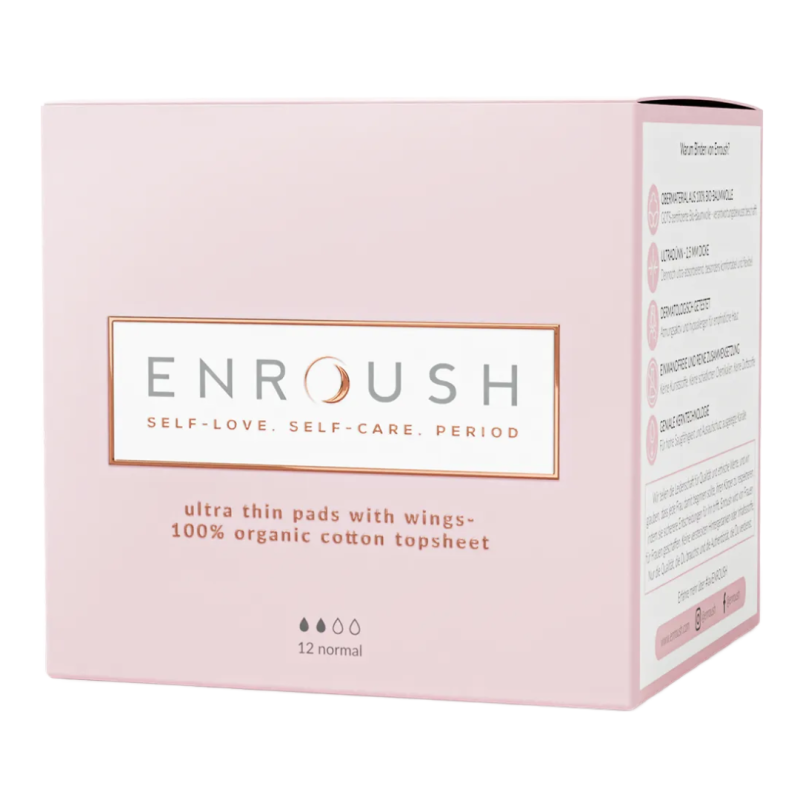 Enroush Absorbante Bumbac Organic Normale, 12 bucati