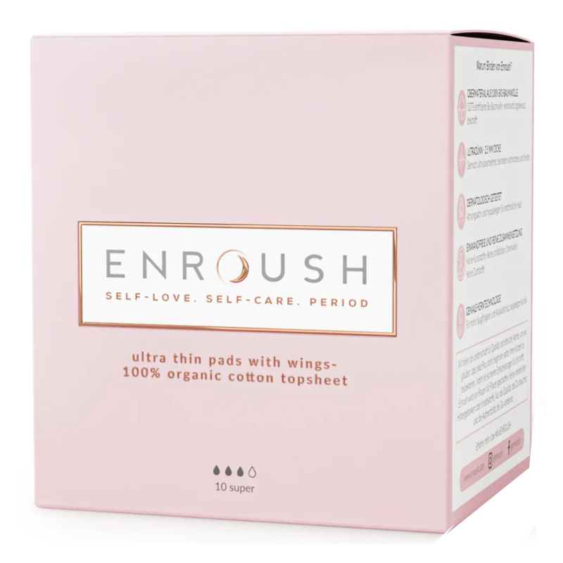 Enroush Absorbante Bumbac Organic Super, 10 bucati