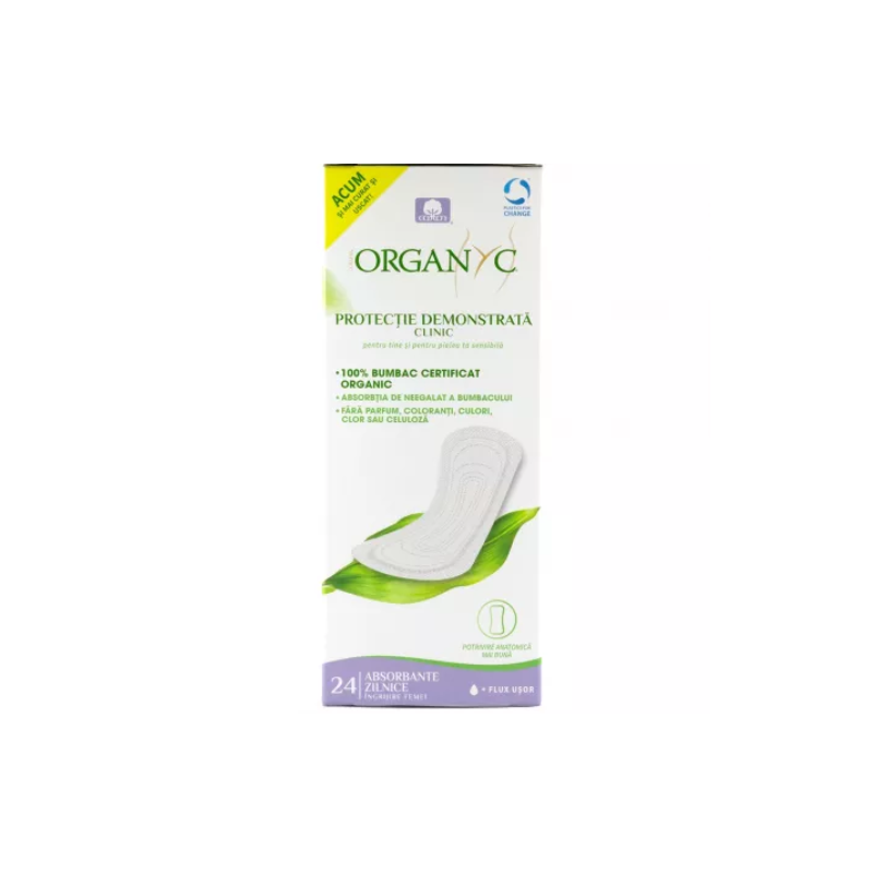 Absorbante zilnice din bumbac organic, 24 bucati, Organyc