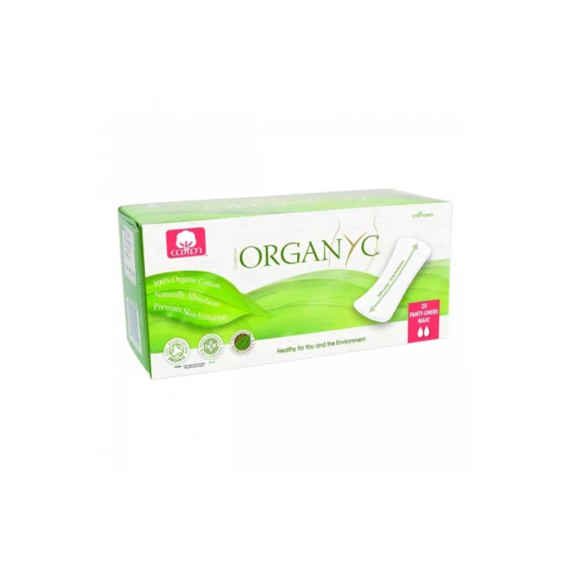 Absorbante zilnice MAXI din bumbac organic, 20 bucati, Organyc