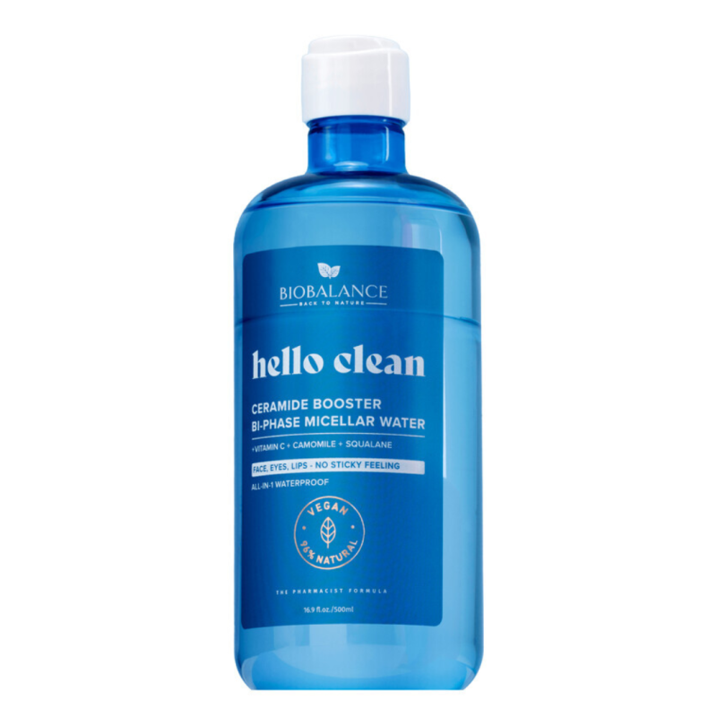 Apa micelara bifazica Ceramide Booster Hello Clean, 500ml, Bio Balance ...