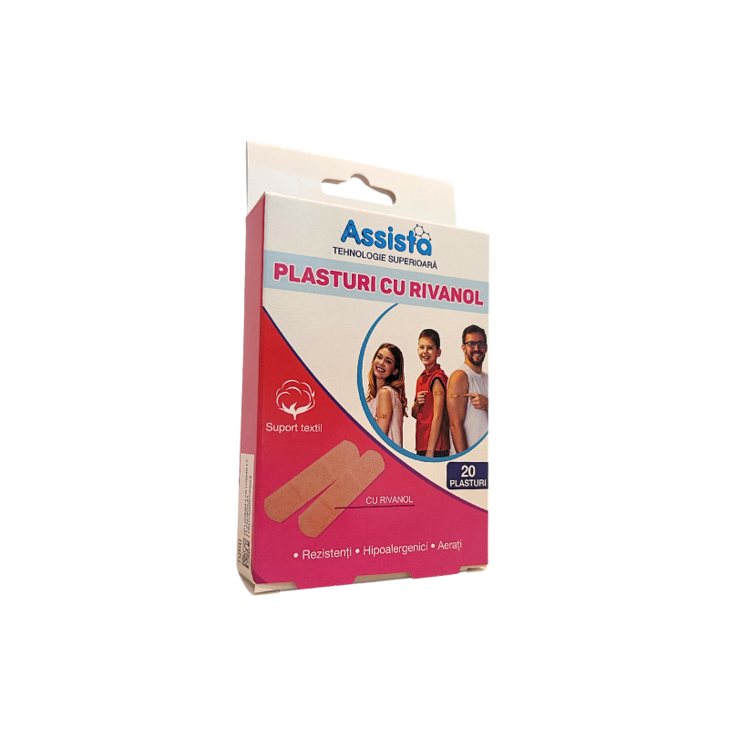 Assista Plasturi cu Rivanol 19mm x 72mm, 20 buc