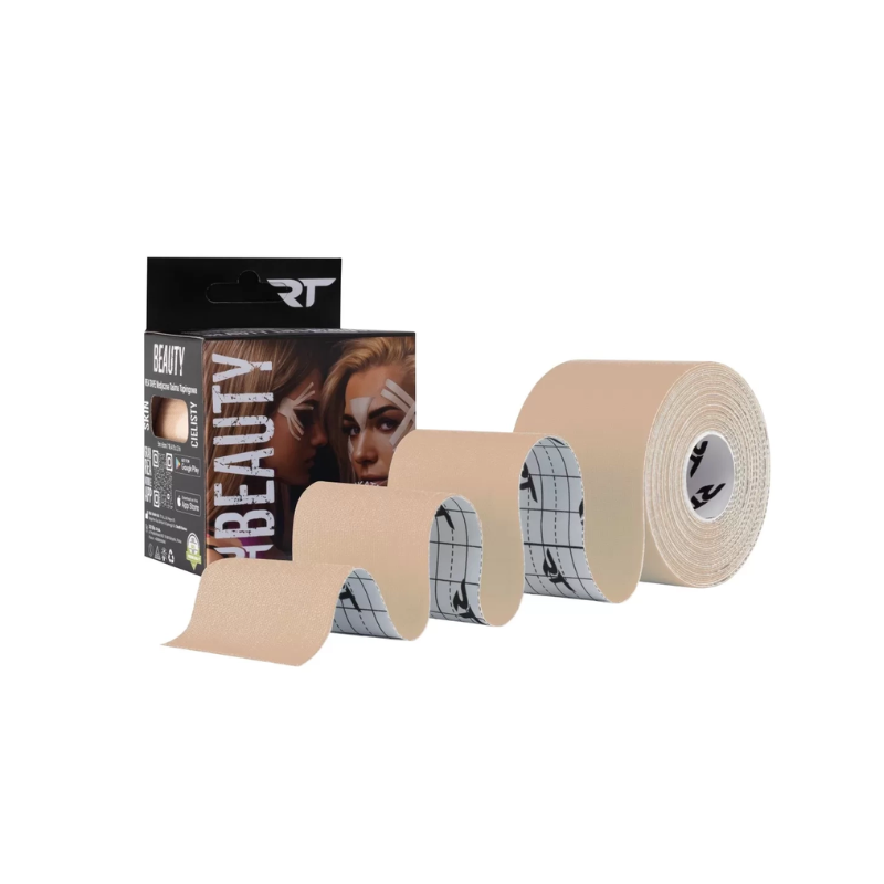 Banda kinesiologica bej pentru reducerea ridurilor, 5cmx5m, Rea Tape