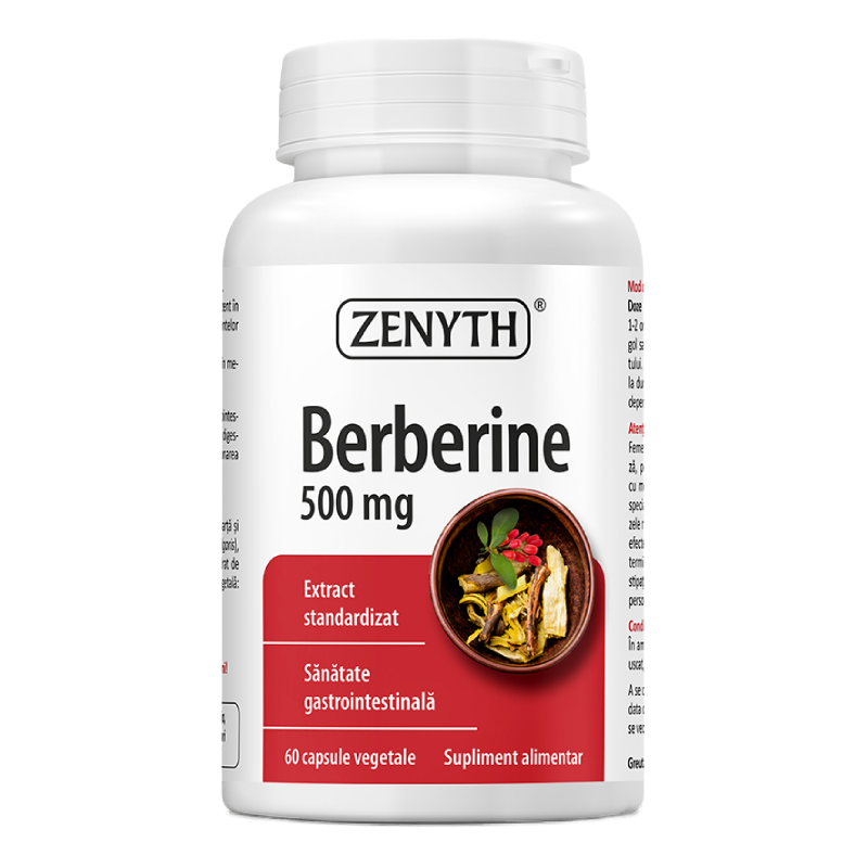 Berberine, 500 mg, 60 capsule, Zenyth - Pret bun | Springfarma.com
