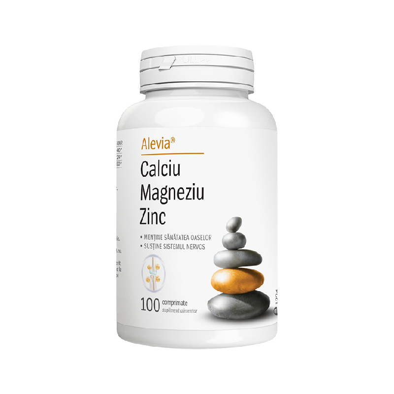Calciu Magneziu Zinc, 100 comprimate, Alevia