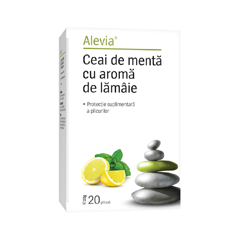 Ceai cu menta si lamaie, 20 plicuri, Alevia