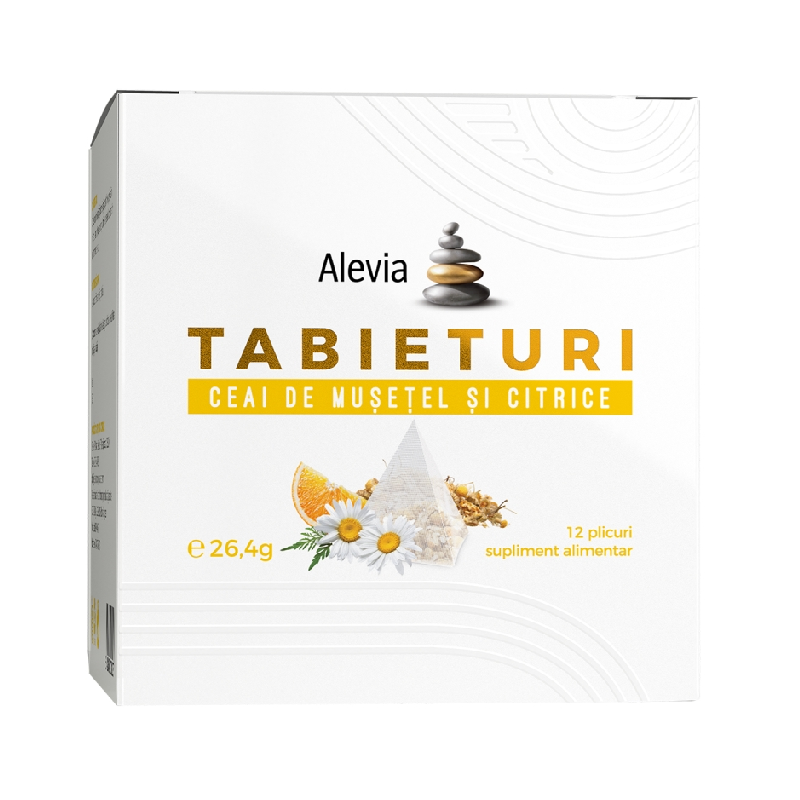 Ceai de musetel si citrice Tabieturi, 12 plicuri, Alevia