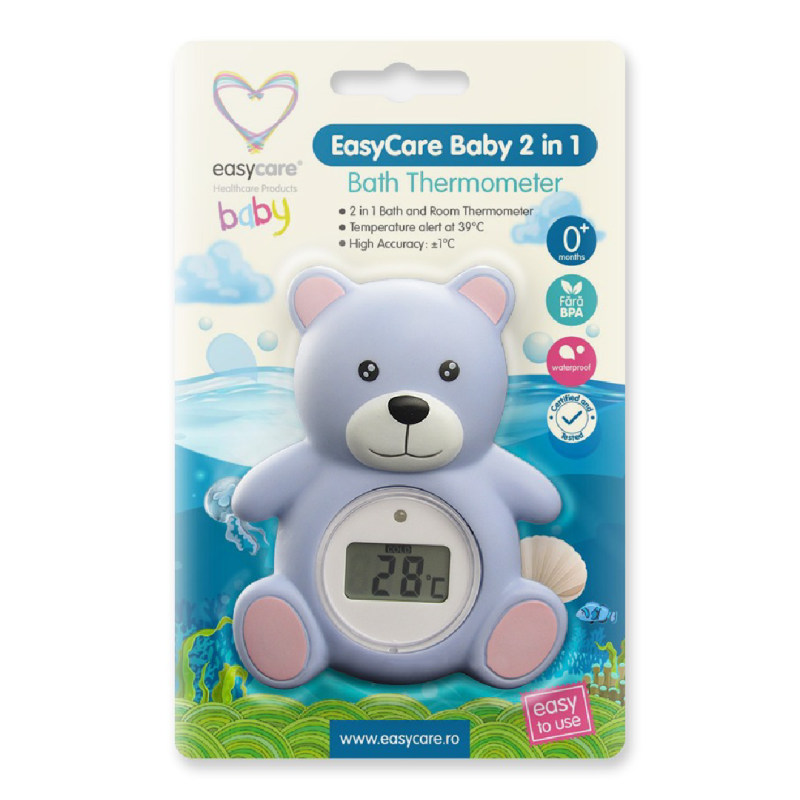 Termometru pentru baie digital 2 in 1, Ursulet, Easycare Baby