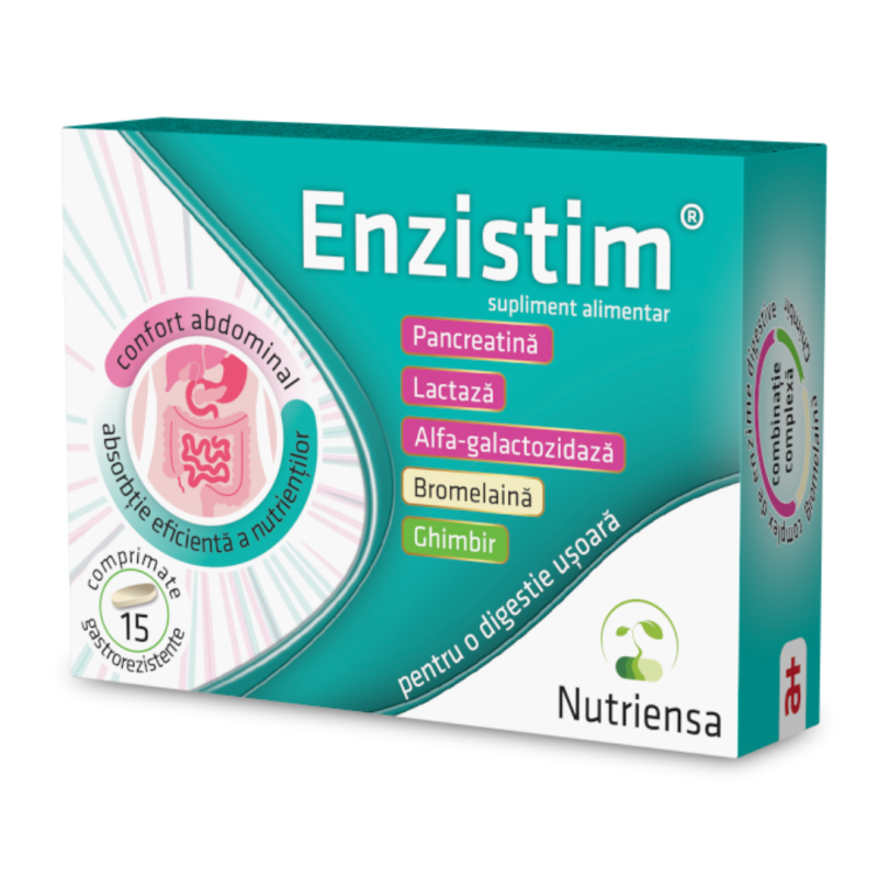 Enzistim, 15 comprimate gastrorezistente, Antibiotice SA