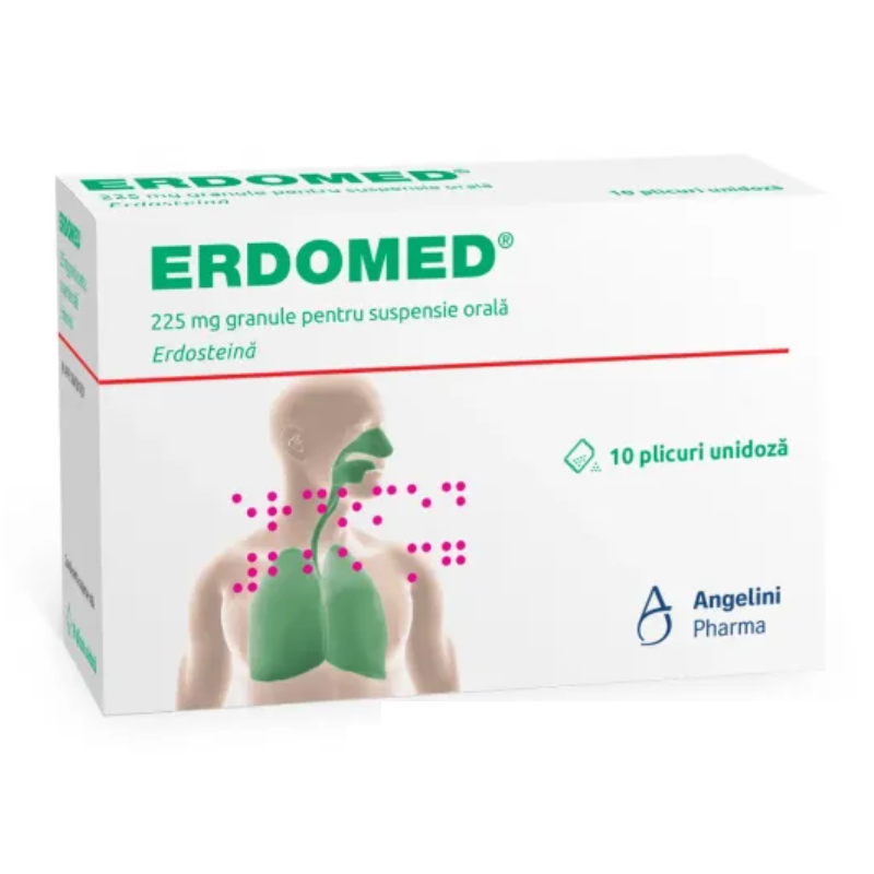 Erdomed 225 mg granule pentru suspensie orala, 10 plicuri, Angelini