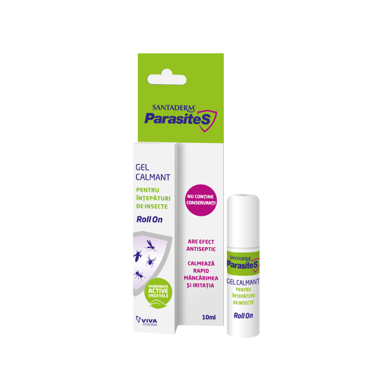 Gel calmant intepaturi de insecte Roll On Parasites Santaderm, 10 ml