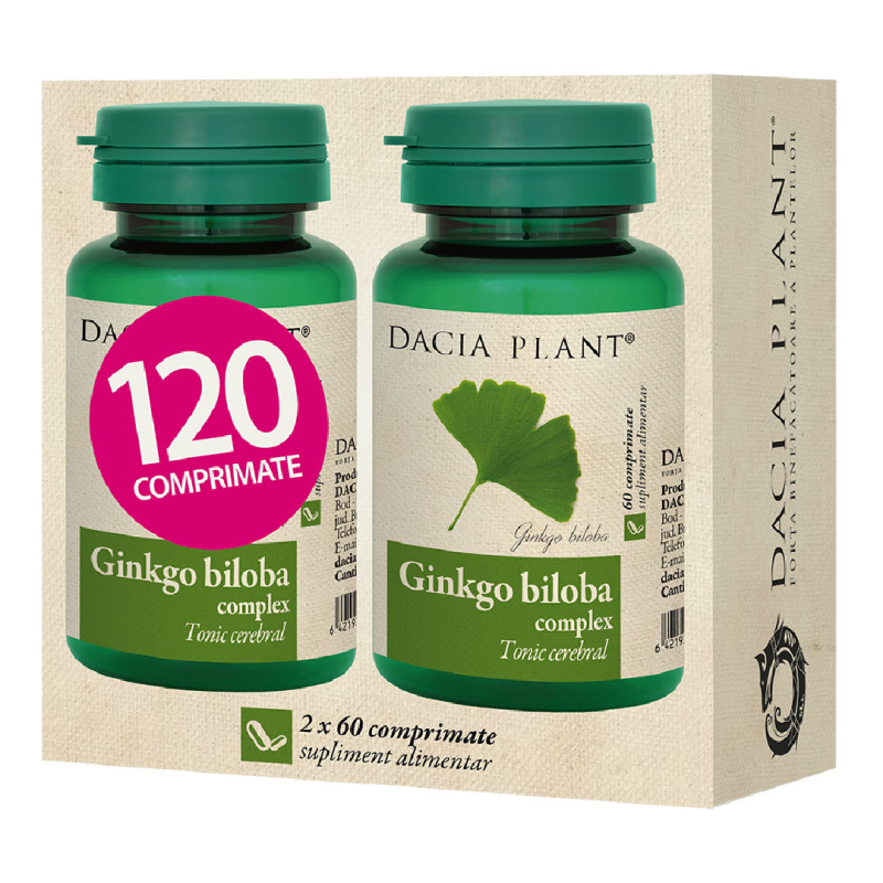 Ginkgo Biloba, 120 comprimate, Dacia Plant