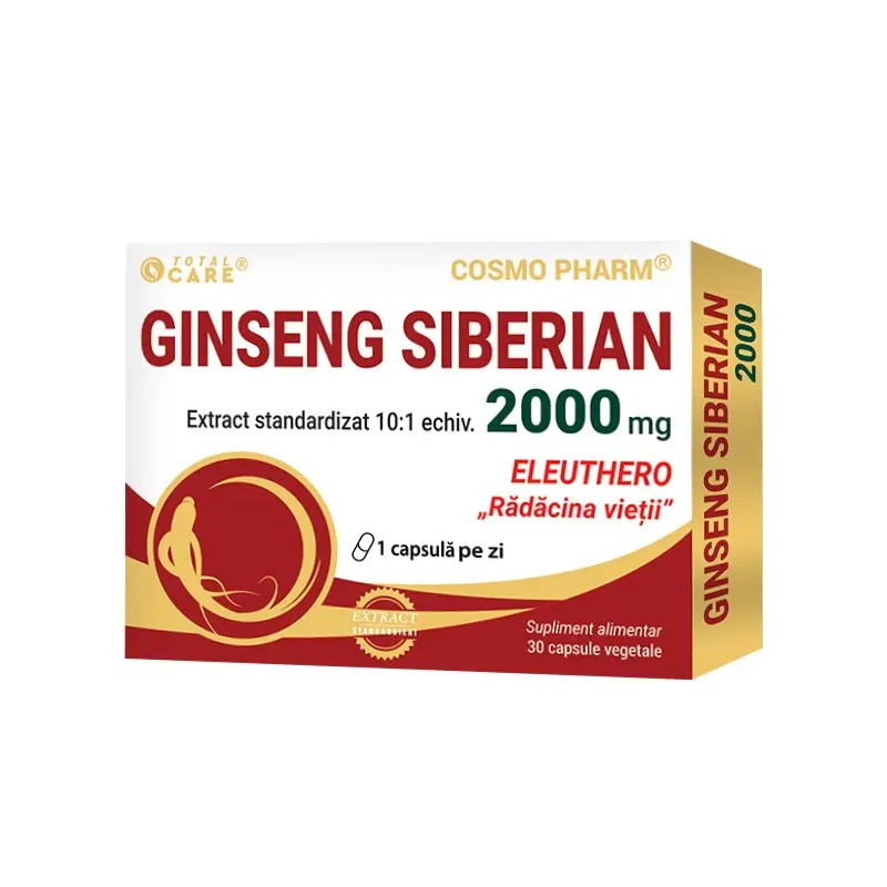 Ginseng Siberian, 2000 mg, 30 comprimate, Cosmo Pharm