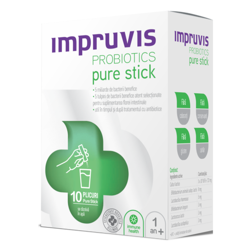 Impruvis Probiotics Pure Stick, 10 plicuri