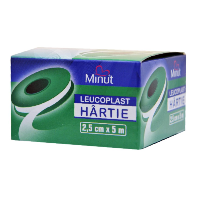 Leucoplast hartie 2.5cm*5m, Minut