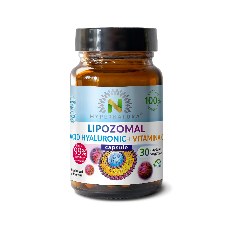 Lipozomal Acid Hyaluronic + Vit C, 30 capsule vegetale, LipoCellTech