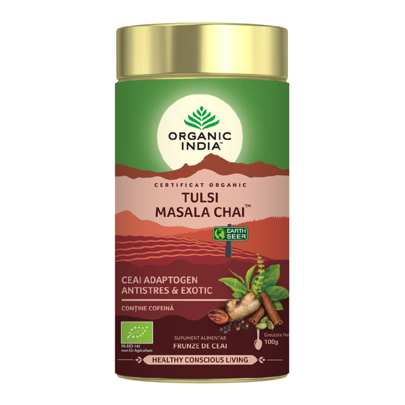 Ceai Bio Tulsi Masala Chai, 100 g, Organic India