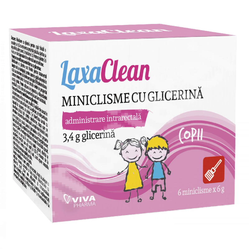 Miniclisme cu glicerina pentru copii, 6 miniclisme, Laxaclean