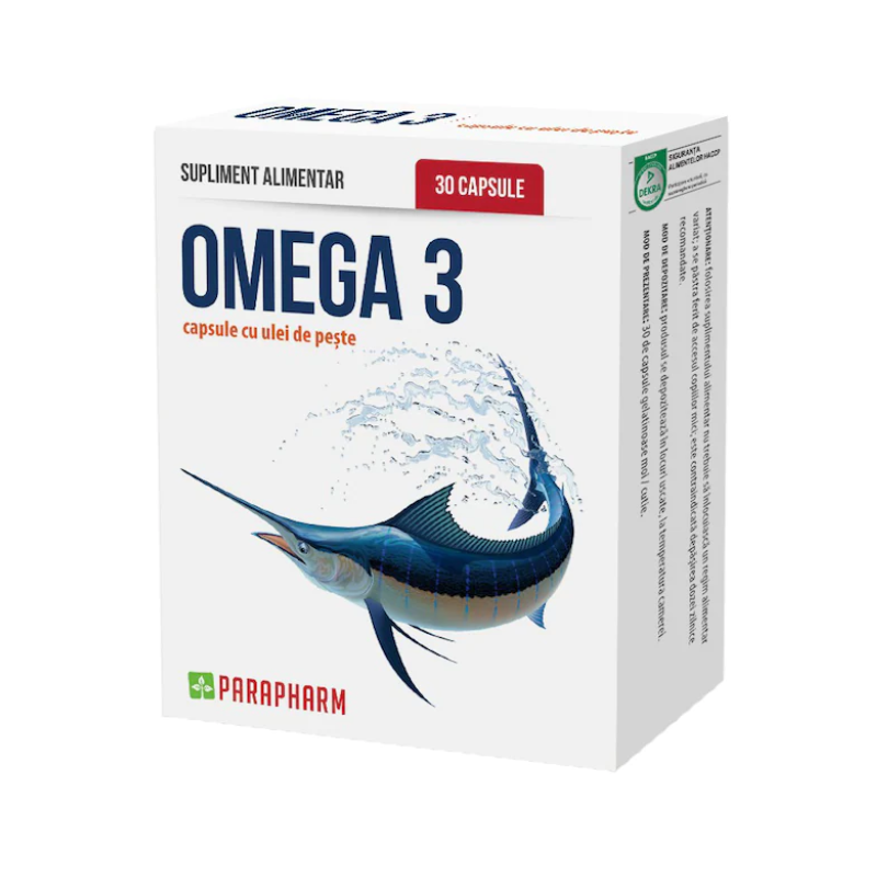 Omega 3 cu ulei de peste, 30 capsule, Parapharm