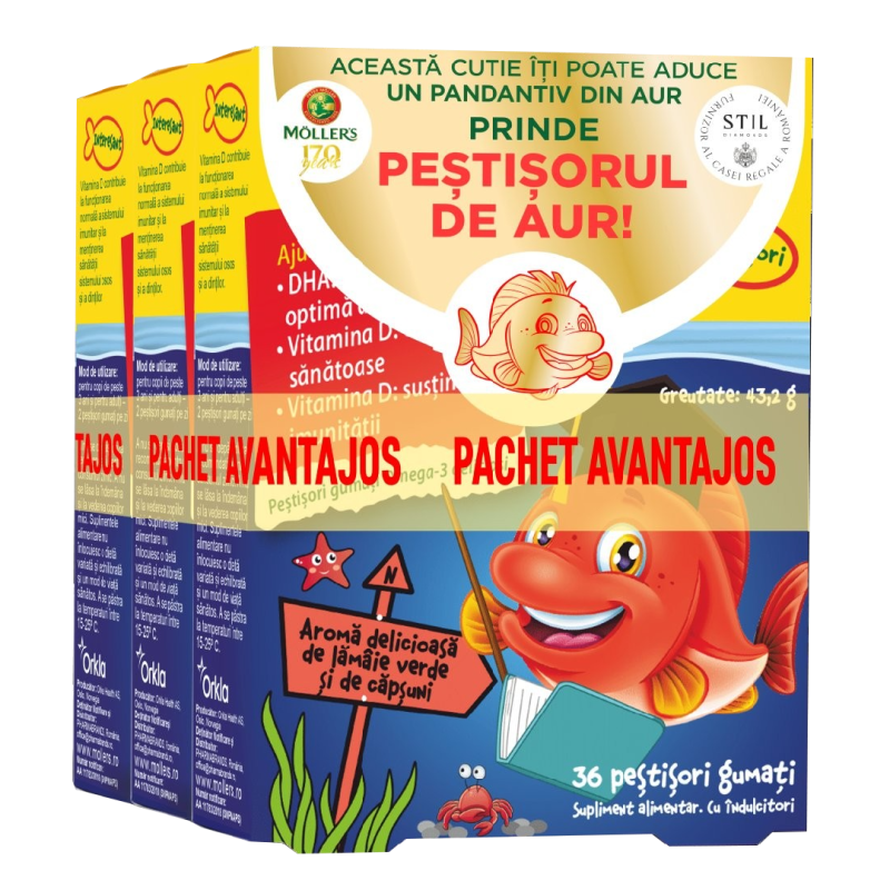 Pachet Pestisori gumati cu Omega-3 si aroma de capsuni, 3336 jeleuri ...