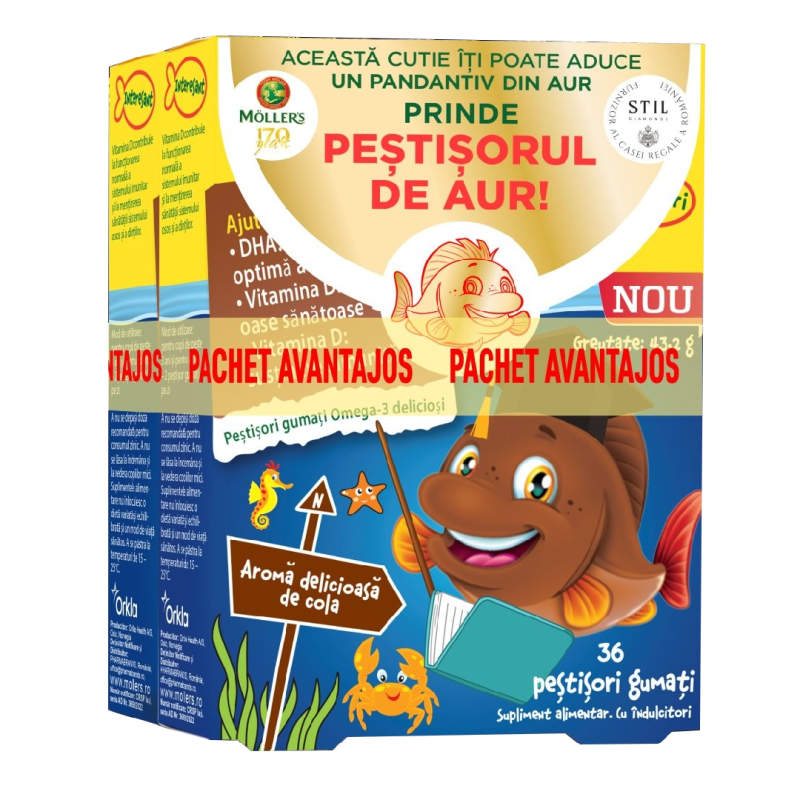 Pachet Moller’s –2 cutii *Omega-3 + 3*360 Pestisori gumati cu Omega-3 ...