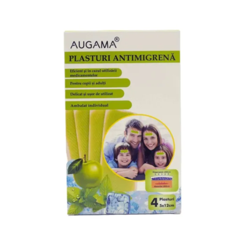 Plasturi antimigrena Augama, 5x12 cm, 4 bucati