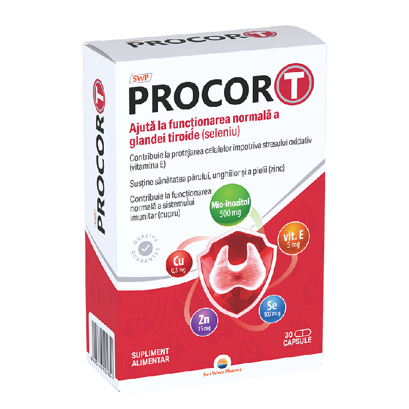 Procor T, 30 capsule, Sun Wave Pharma - Pret bun | Springfarma.com