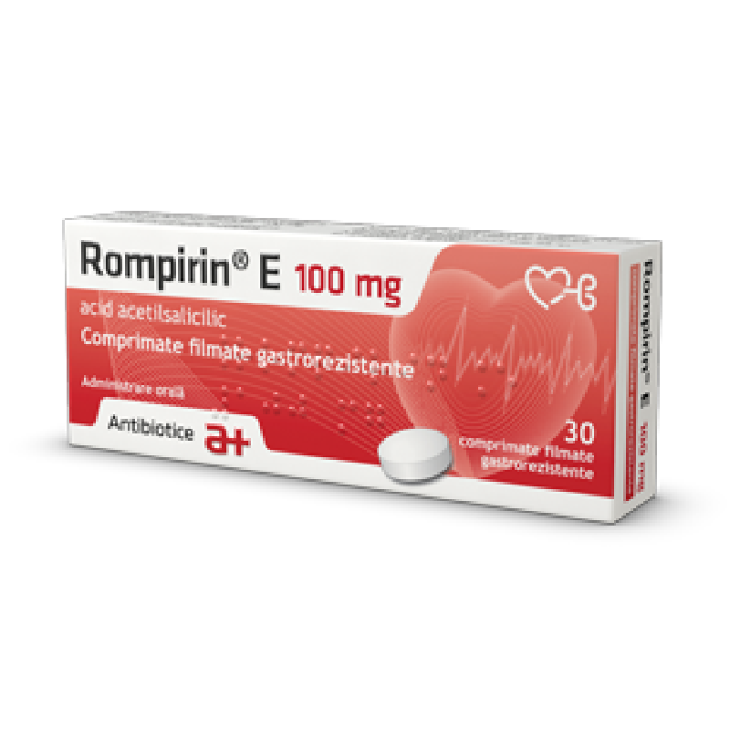 Rompirin E 100 mg, 30 comprimate filmate gastrorezistente, Antibiotice SA