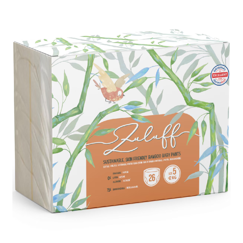 Zuluff scutece chilotel din bambus, marimea 5, peste 12KG, 26 bucati