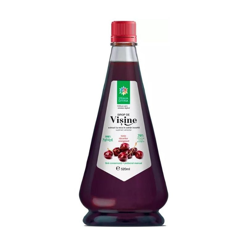 Sirop natural de Visine presat la rece, 520ml, Steaua Divina