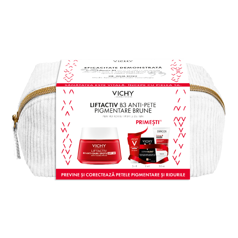 Trusa Spring Crema cu SPF 50 B3 Liftactiv Specialist, 50 ml, Vichy