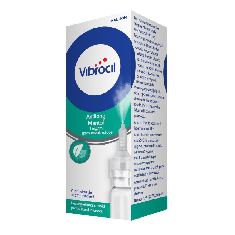 Vibrocil Actilong Mentol 1 mg / ml x 10 ml spray nazal sol.
