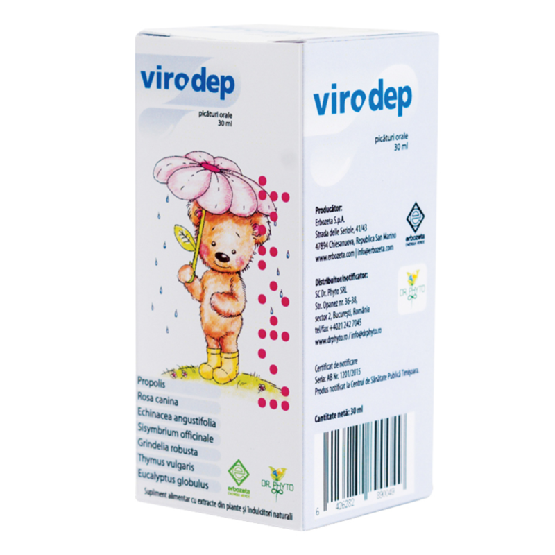 Picaturi orale pentru copii Virodep, 30 ml, Dr. Phyto