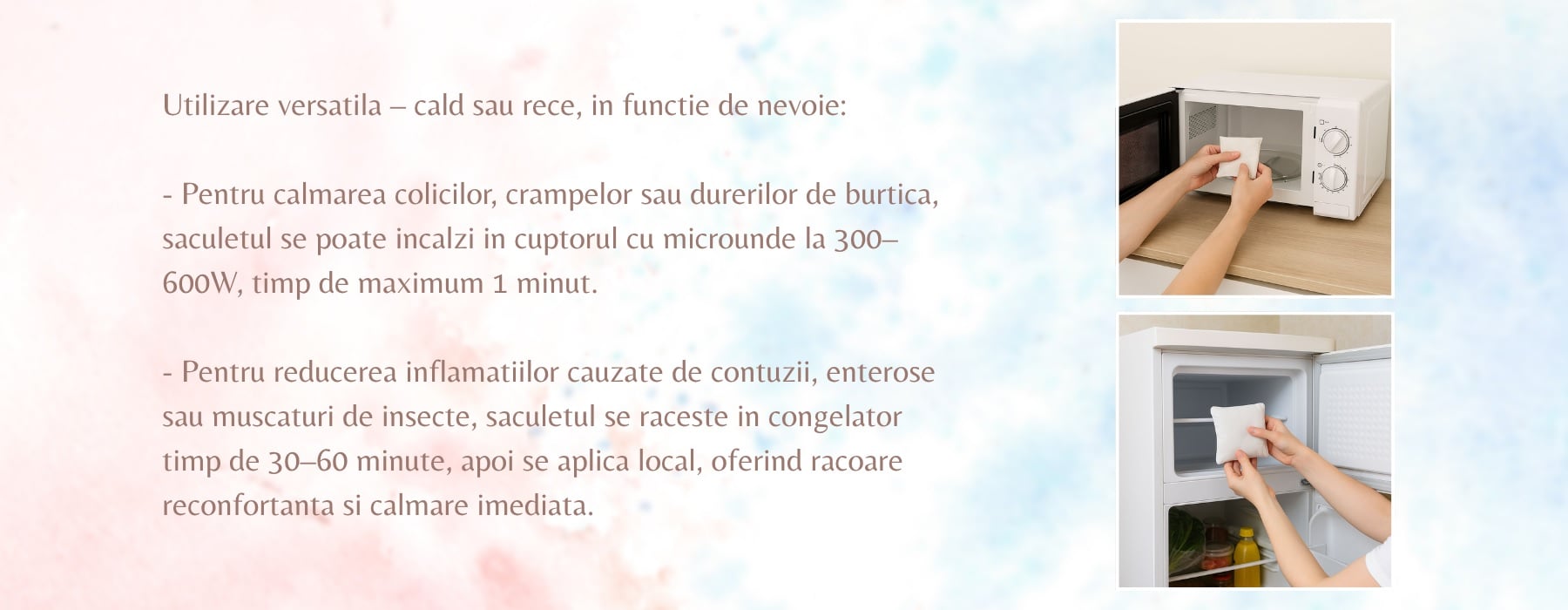 Centura anticolici cu samburi de cirese RedLine Burticel, Bleu/Roz