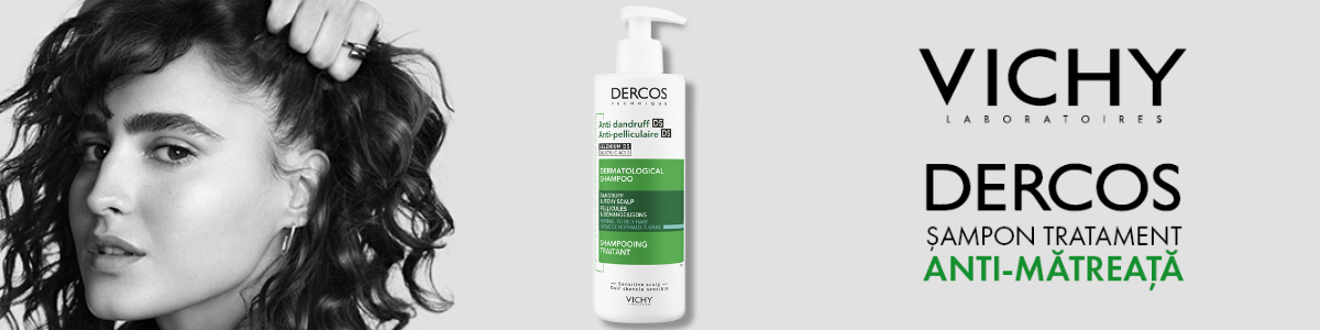 Sampon anti-matreata pentru par normal-gras Dercos, 390 ml, Vichy