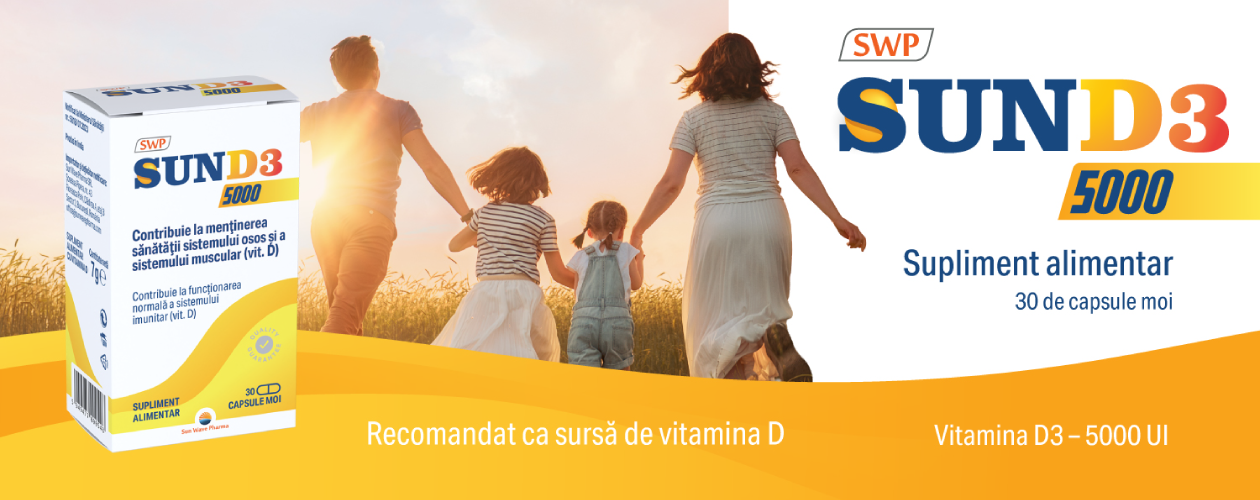 Sun D3, 5000 UI, 30 capsule, Sun Wave Pharma - Pret bun | Springfarma.com